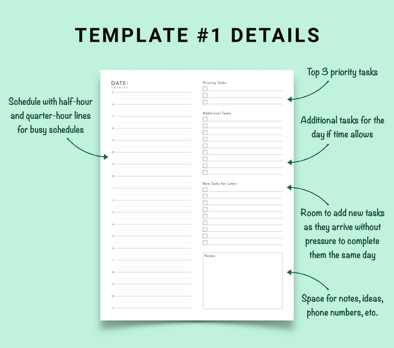 Hourly Day Planner Printable Simple / Minimalist Timetable - Etsy