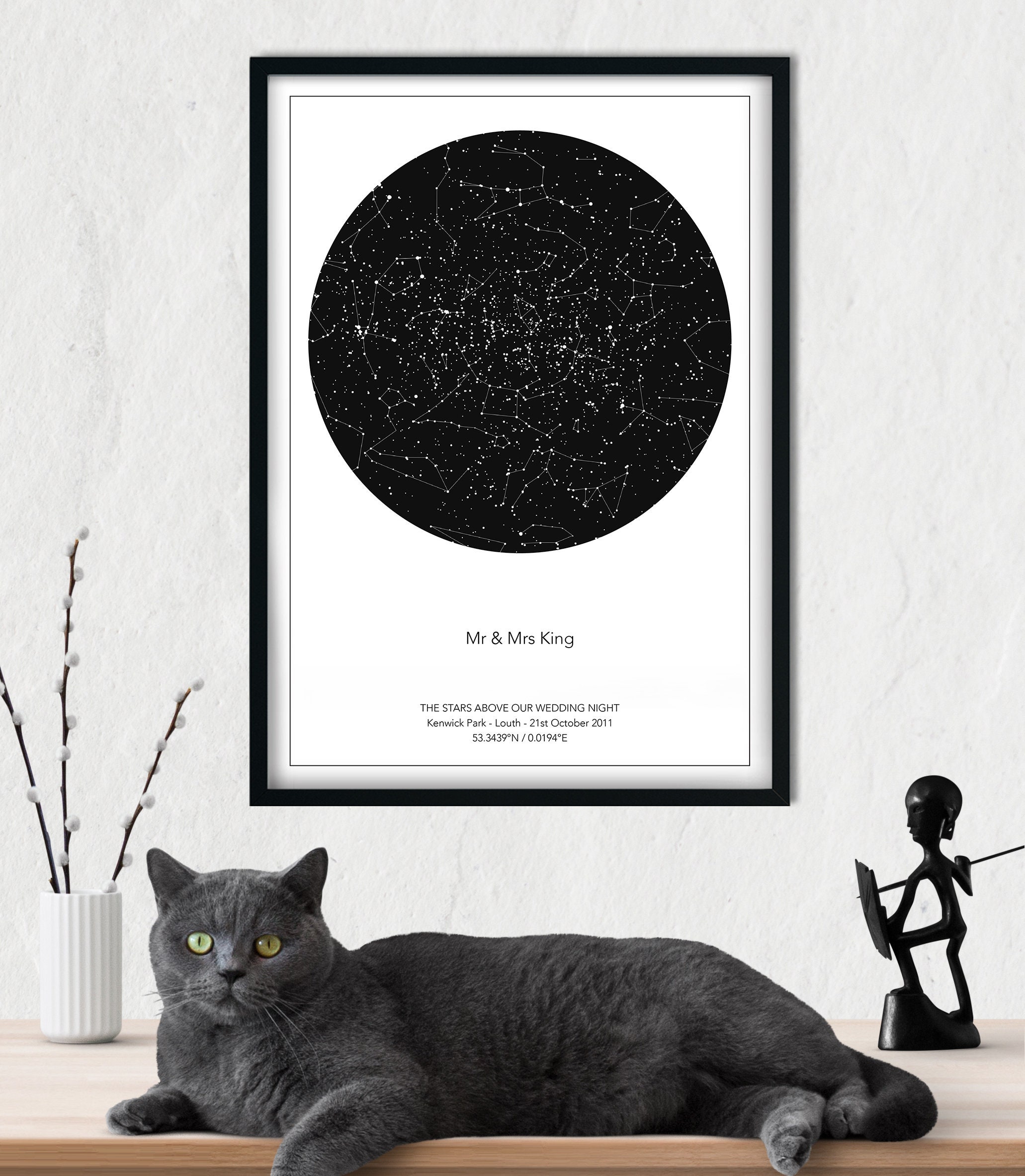 Night Sky Print Personalised Birthday Gift the Stars the Day | Etsy UK
