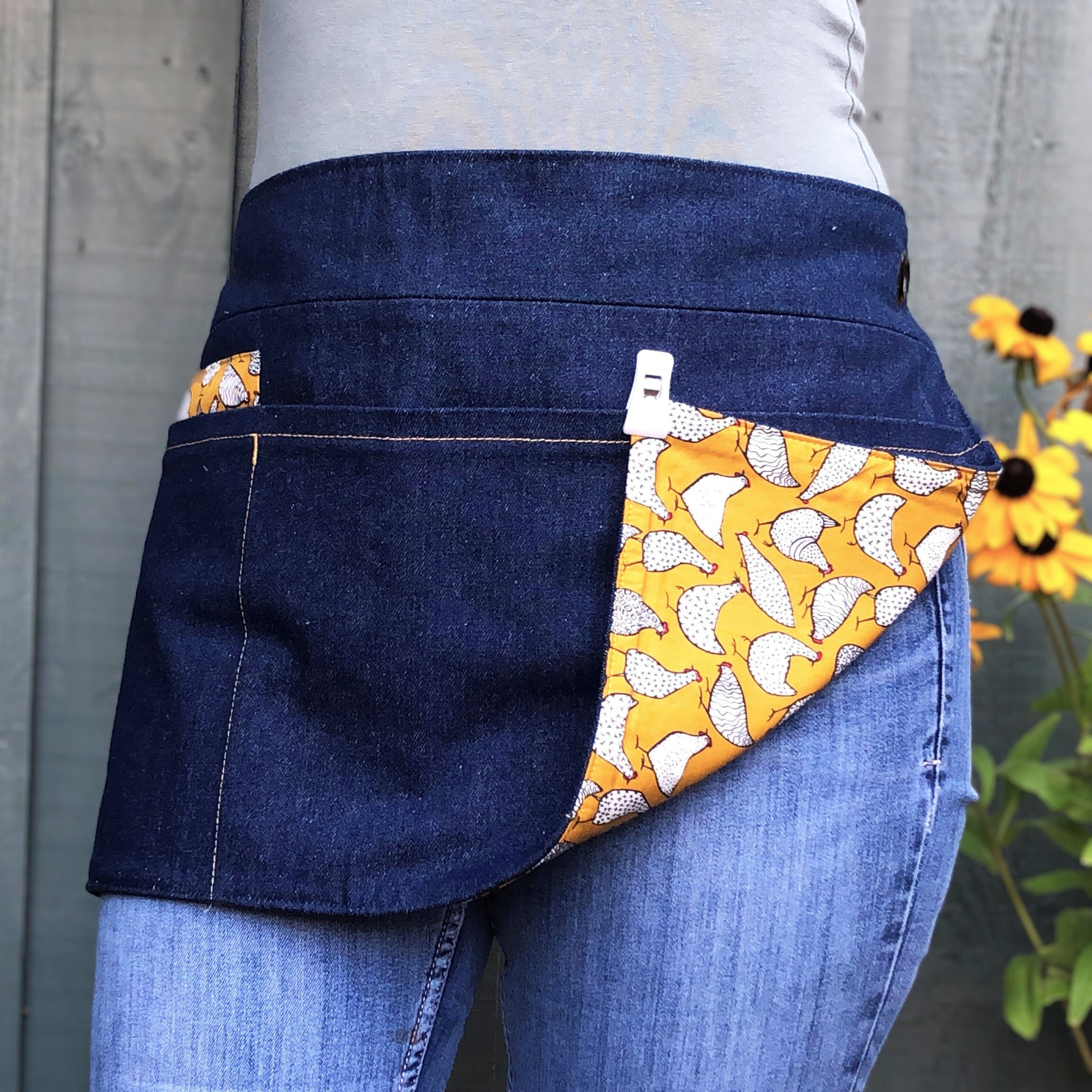 Denim Waist Apron Chicken Gardening Half Apron Craft - Etsy
