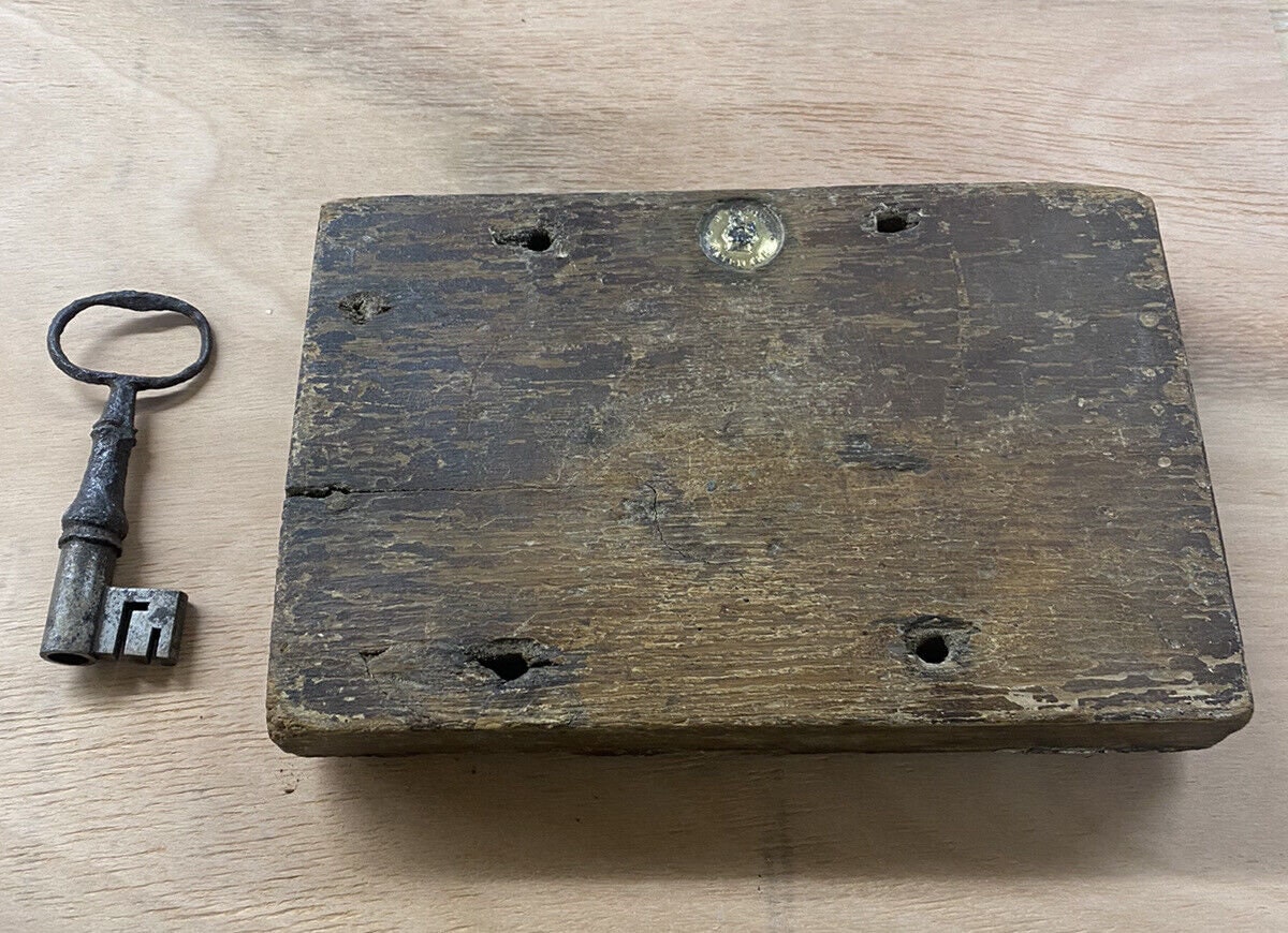 Large 17th Century Rim Lock Key Reclaimed Period Oak Iron Rare Door ...