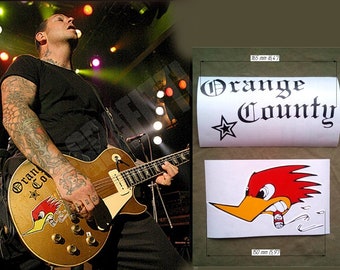 Mike Ness Guitar Decals / Stickers Woodpecker & Orange County / Social ...