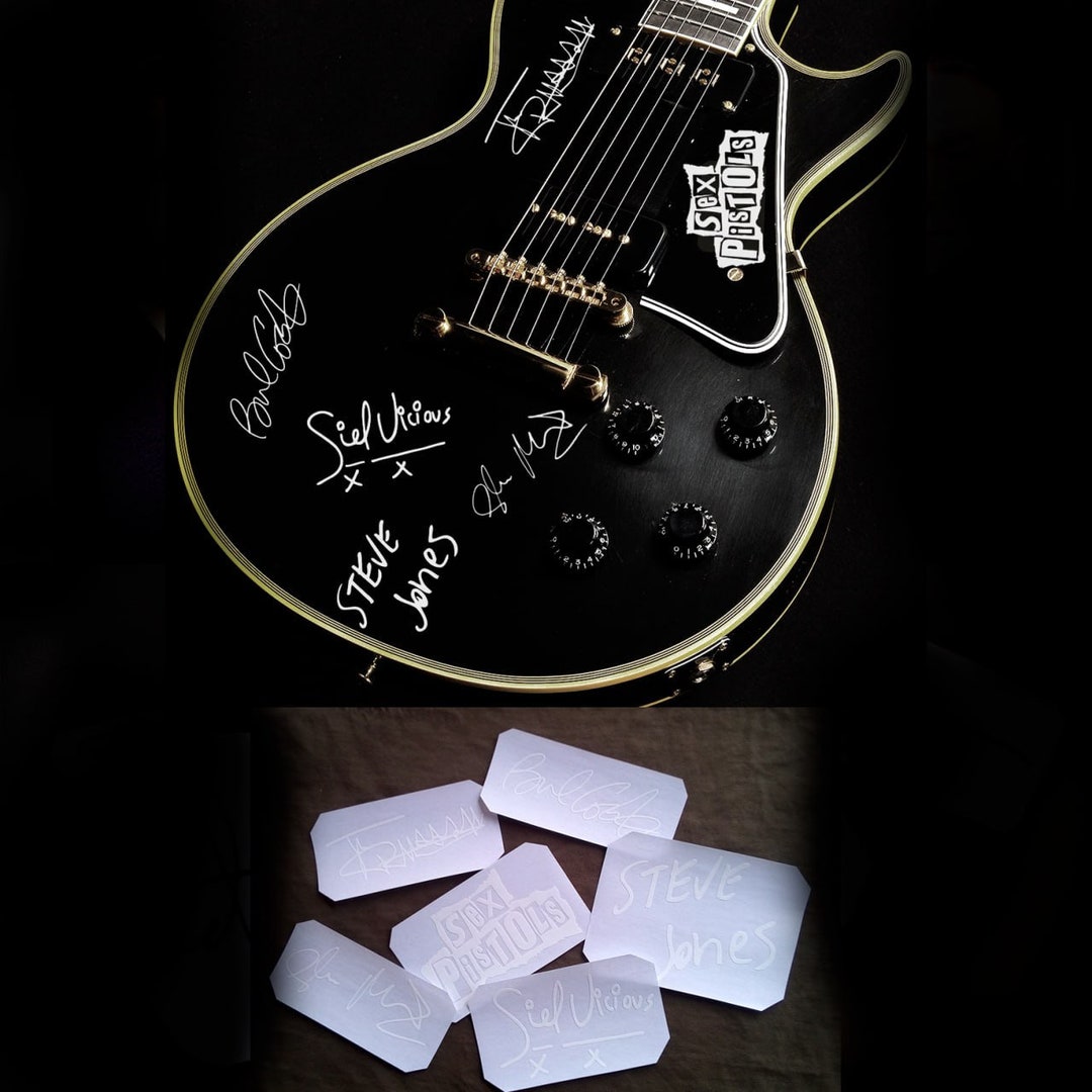 Sex Pistols Autographs Stickers John Lydon Johnny Rotten Paul Thomas Cook Glen Matlock Steve