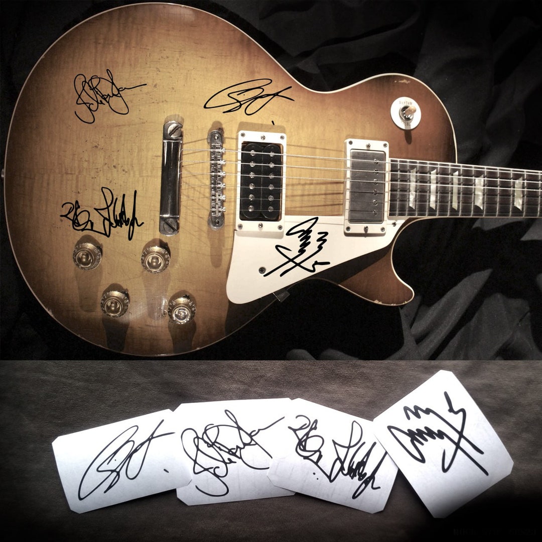 Jimmy Page, Robert Plant, Bonham, John Jones Stickers Autograph Vinyl ...