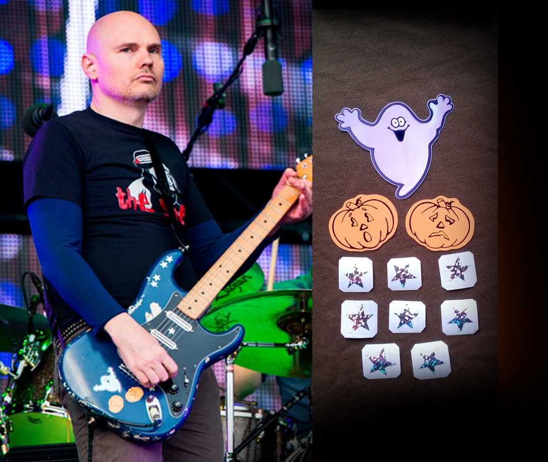Guitar Decal Ghost Billy Corgan Blue Strat Stickers Smashing Pumpkins ...
