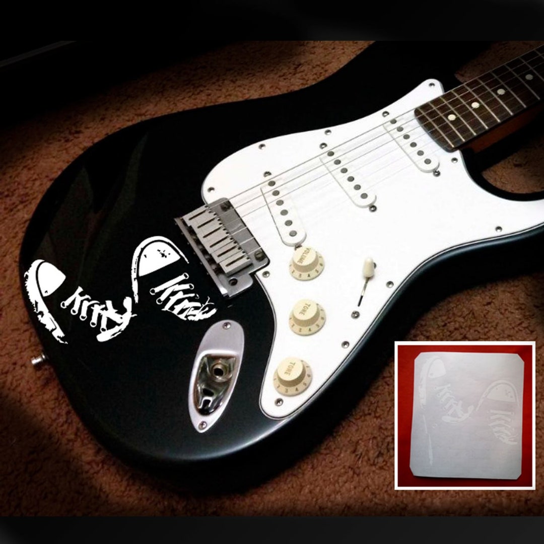 Guitar Sticker Vinyl Decal Stratocaster Sneakers Shoes Punk Rock Style ...