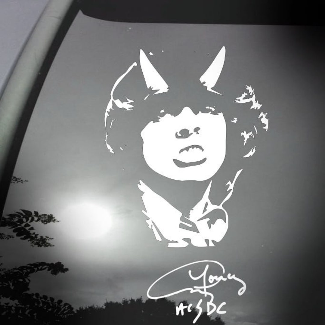 Angus Young Vinyl Portrait Stickers Guitar, Car, Laptop AC/DC Without ...