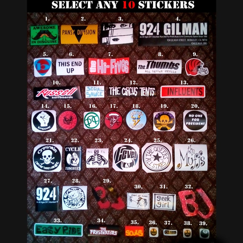 Choose Any 10 BJ Guitar Stickers All Versions - Etsy