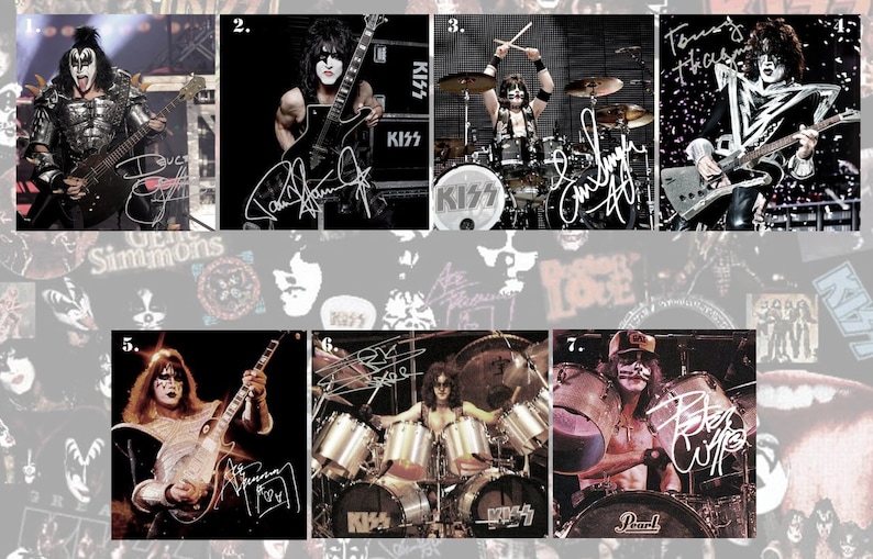 Kiss Autographs Stickers Eric Singer Tommy Thayer ace - Etsy