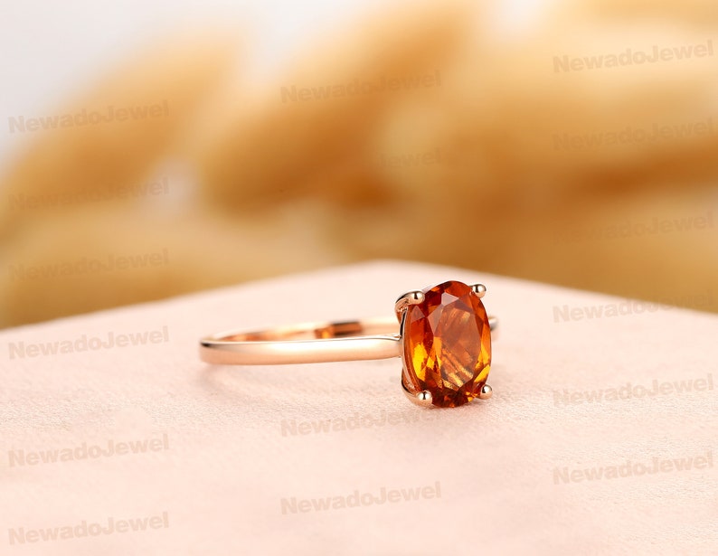Gorgeous Fanta Garnet Promise Ring 6x8mm Oval Cut Natural - Etsy