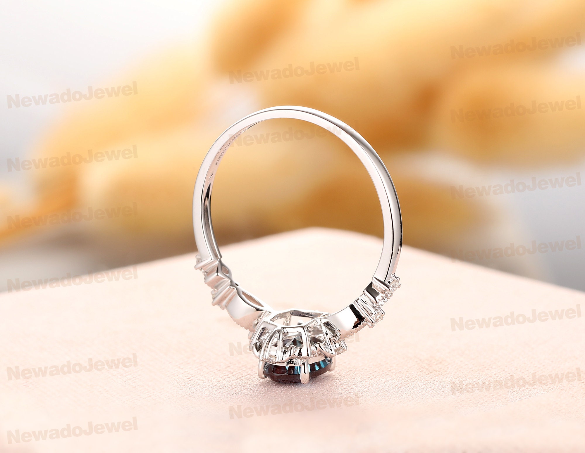 Art Deco Color Changing Gemstone Ring Oval 6x8mm Alexandrite - Etsy