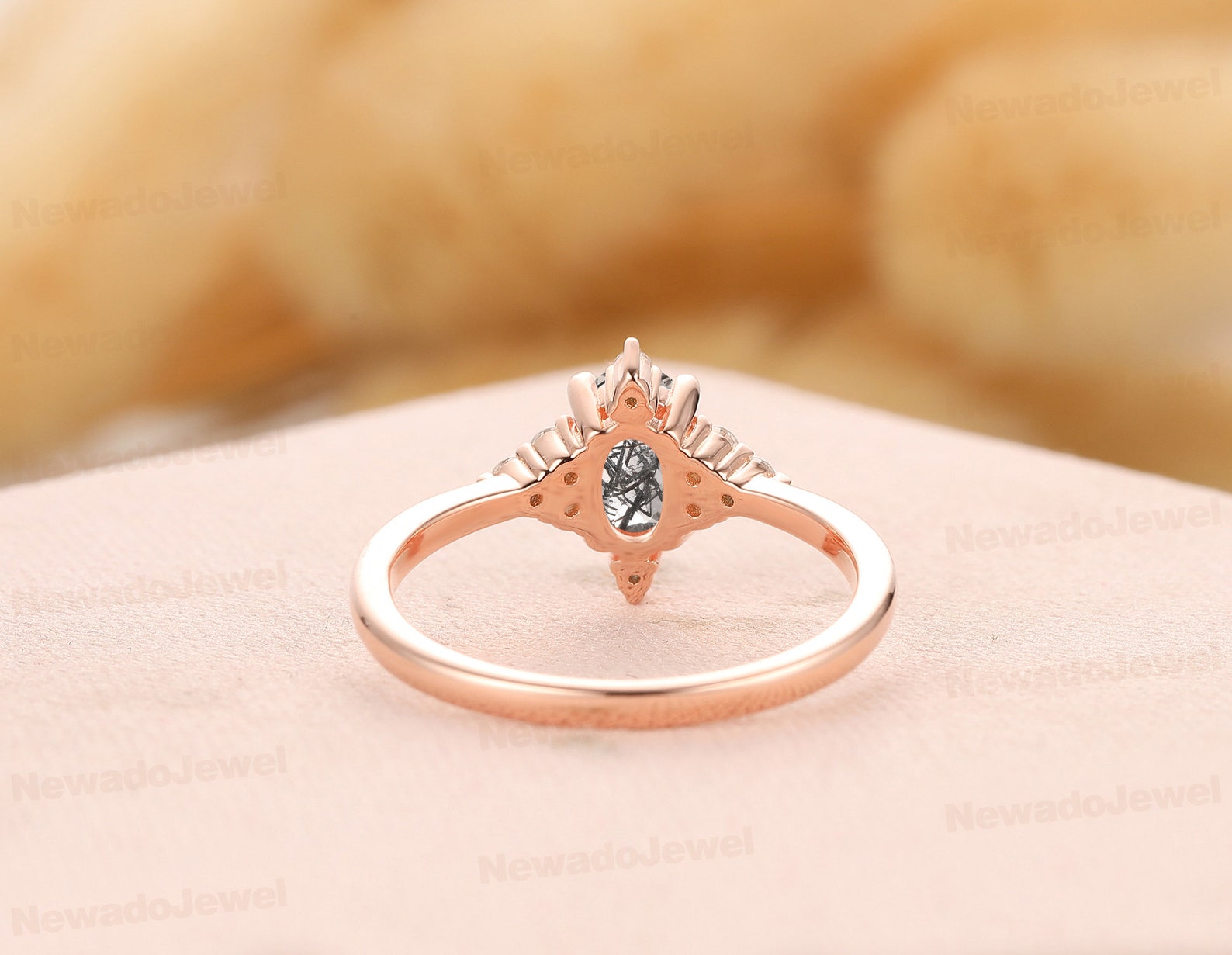 Pong Set Wedding Ring Oval Cut 5x7mm Natural Black Rutilated - Etsy