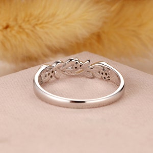 Leaf Vine Band Ring, Vintage Promise Ring, Natural Blue Sapphire ...