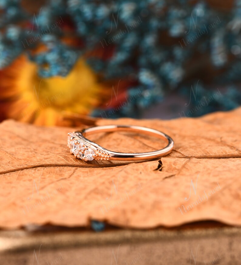 Milgrain Design Matching Band Art Deco Engagement Ring | Etsy