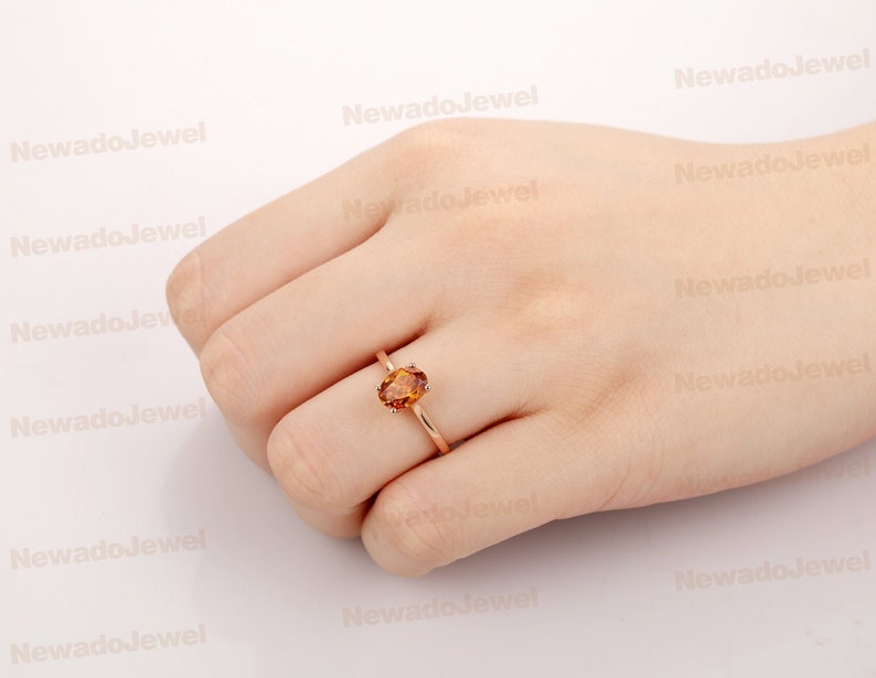 Gorgeous Fanta Garnet Promise Ring 6x8mm Oval Cut Natural - Etsy