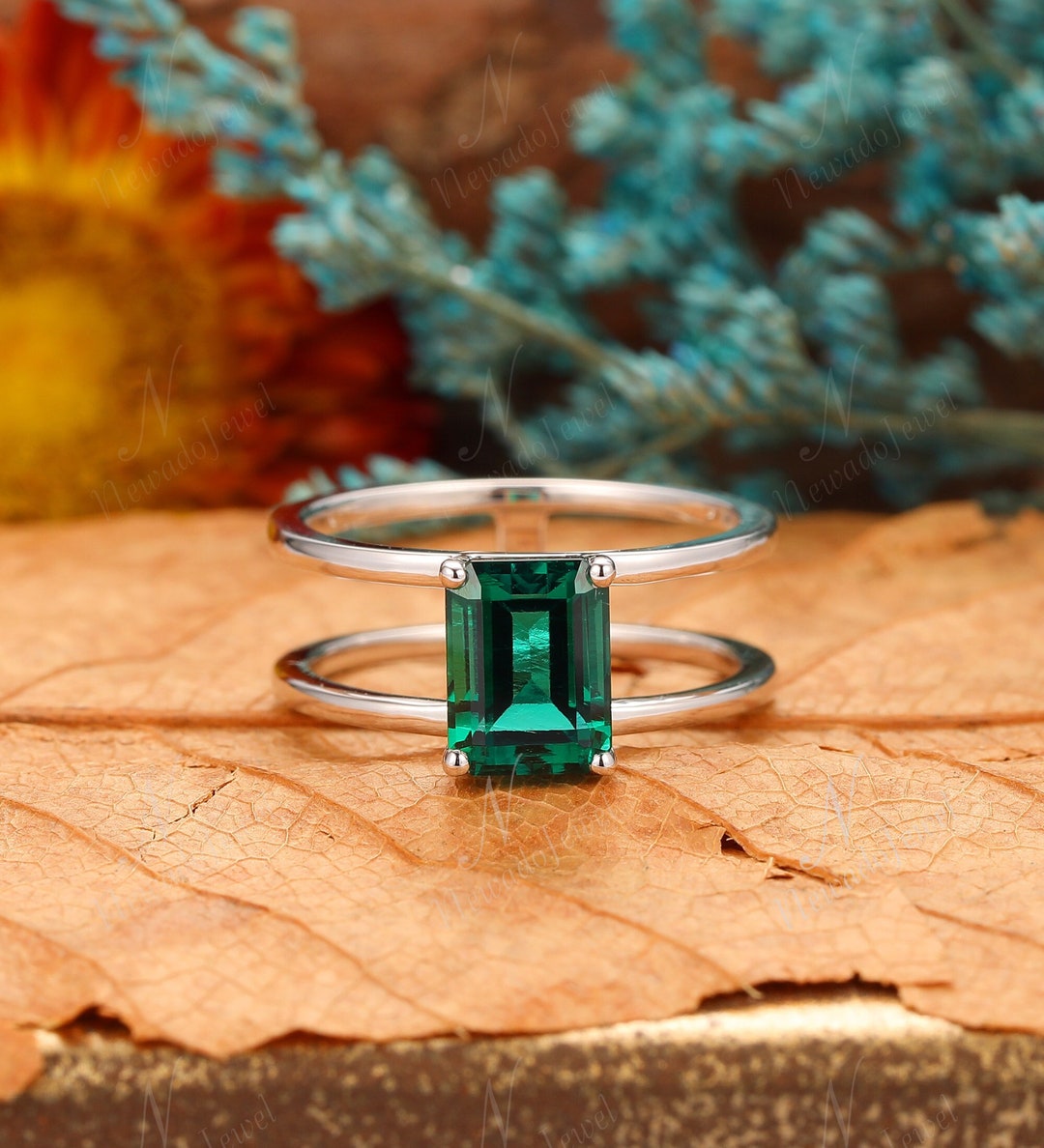 Vintage Emerald Anniversary Ring 6x8mm Emerald Engagement Etsy vintage-emerald-anniversary-ring-6x8mm-emerald-engagement-etsy
