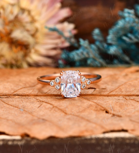 1.8CT Long Cushion Cut Moissanite Wedding Ring Moissanite - Etsy