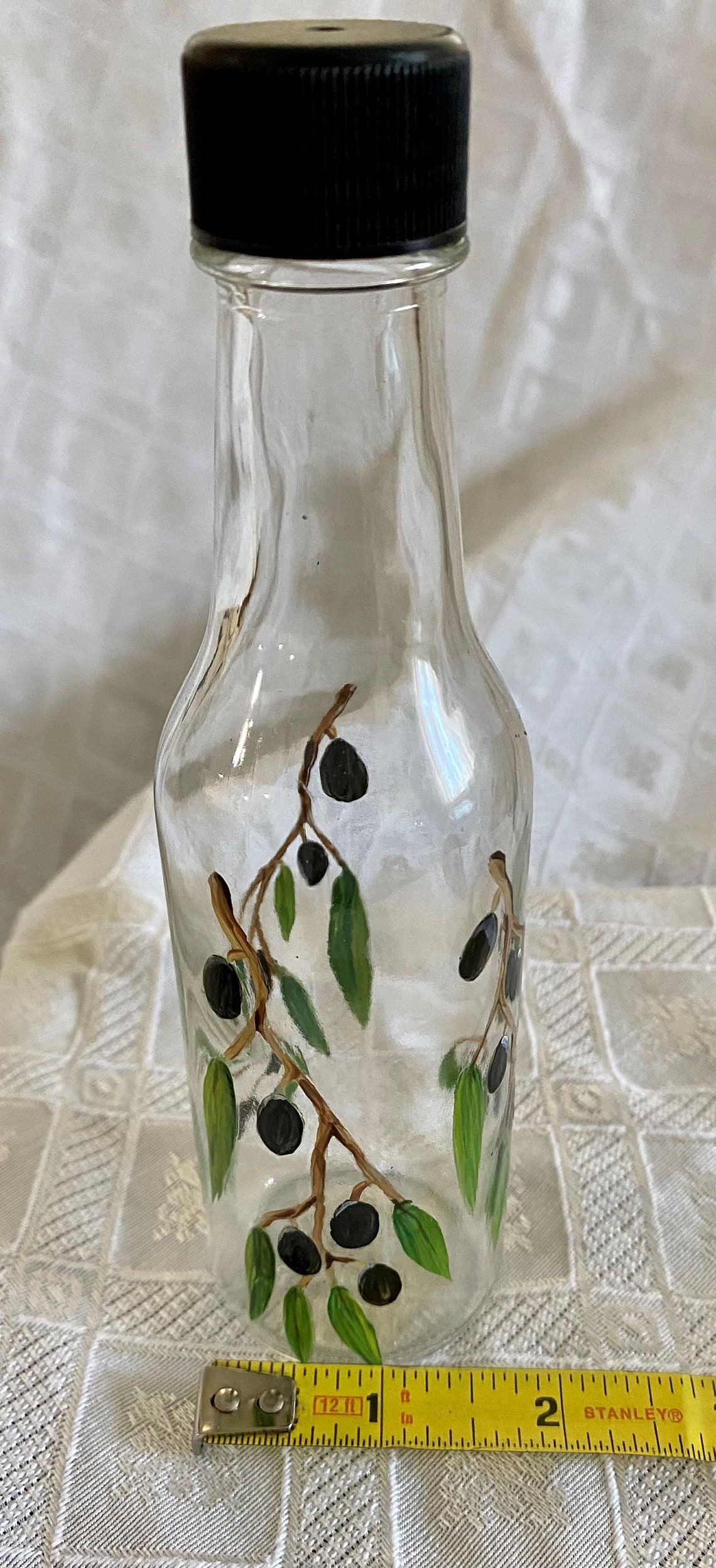 Beautiful, Unique Hand-painted Glass Bottles-olive Themed. Ready for ...