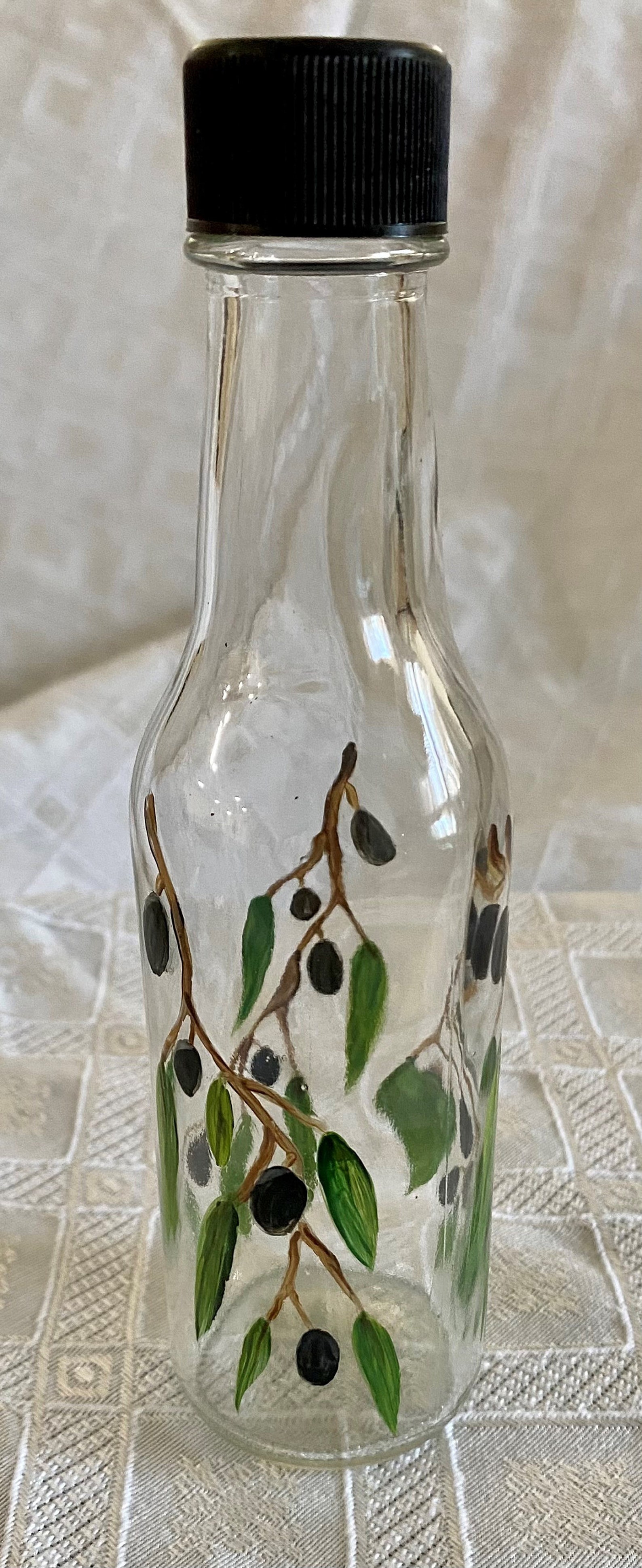 Beautiful, Unique Hand-painted Glass Bottles-olive Themed. Ready for ...