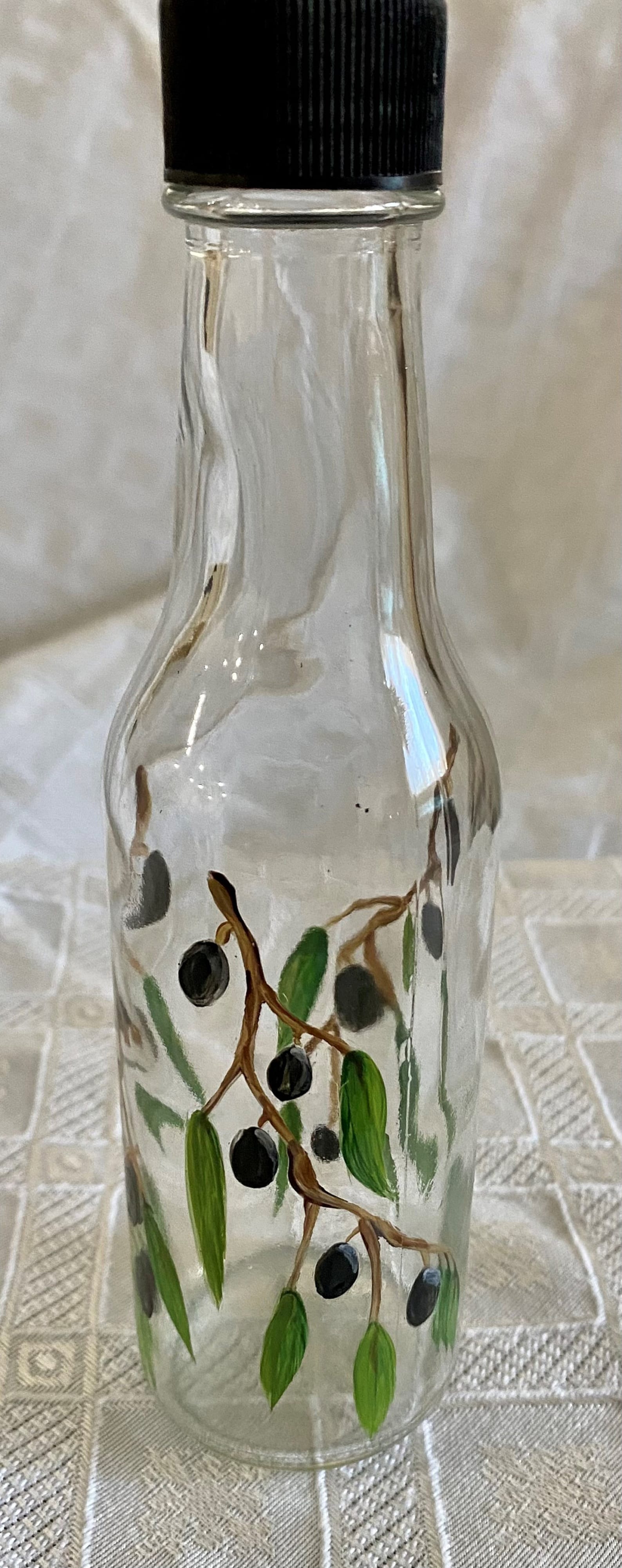 Beautiful, Unique Hand-painted Glass Bottles-olive Themed. Ready for ...