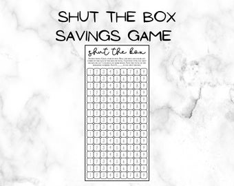 Shut the Box Savings Challenge DIGITAL - Etsy