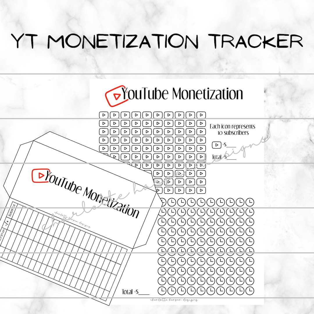 YT Monetization Savings Challenge Tracker (digital Download) - Etsy