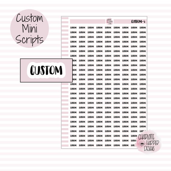 Custom Mini Scripts Custom Scripts Full Sheet Custom - Etsy