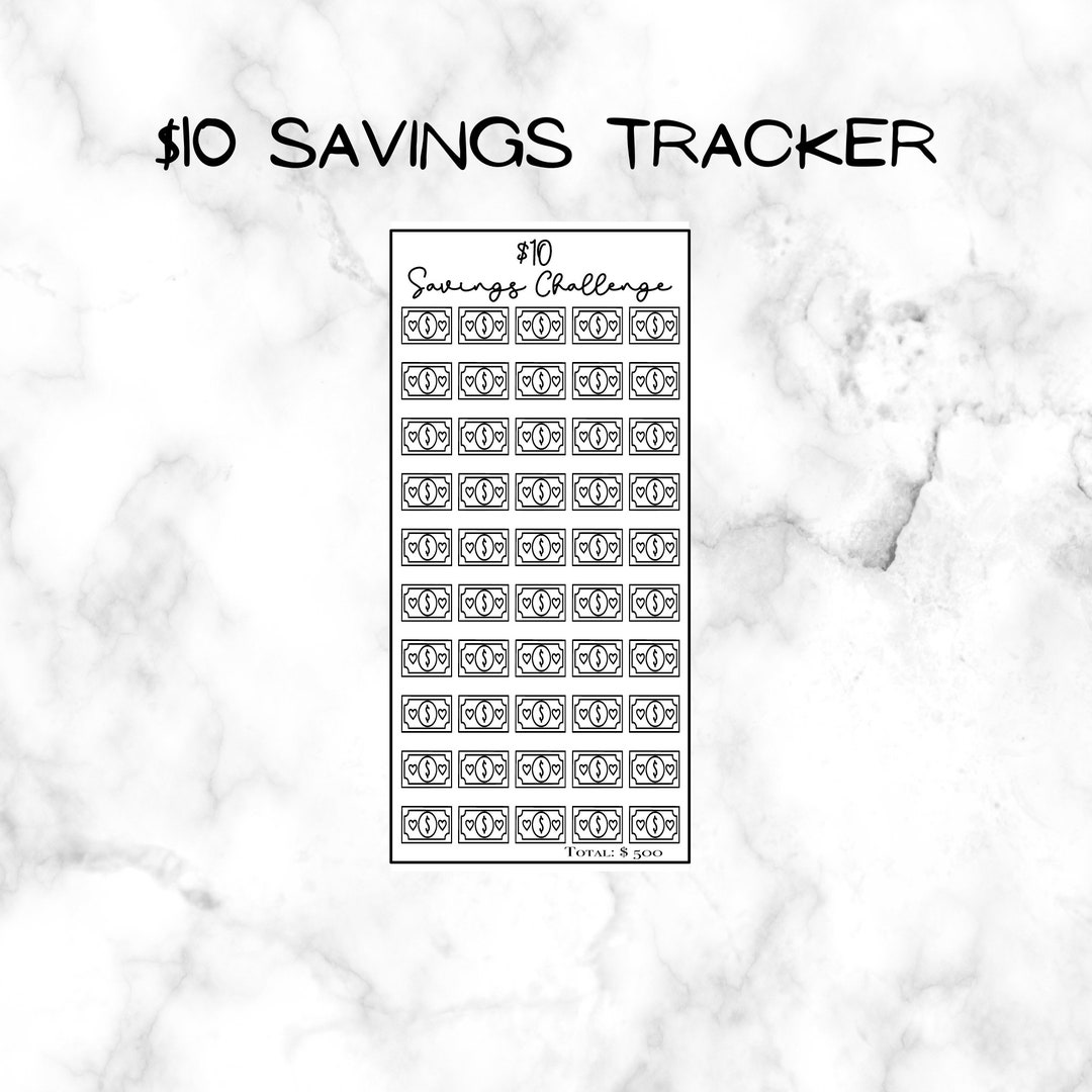 Digital Download, You Print, 10 Dollar Savings Challenge, Savings ...