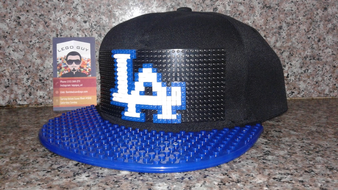 Adult Los Angeles Pixel Hat Baseball Sports Snapback blue Brim - Etsy