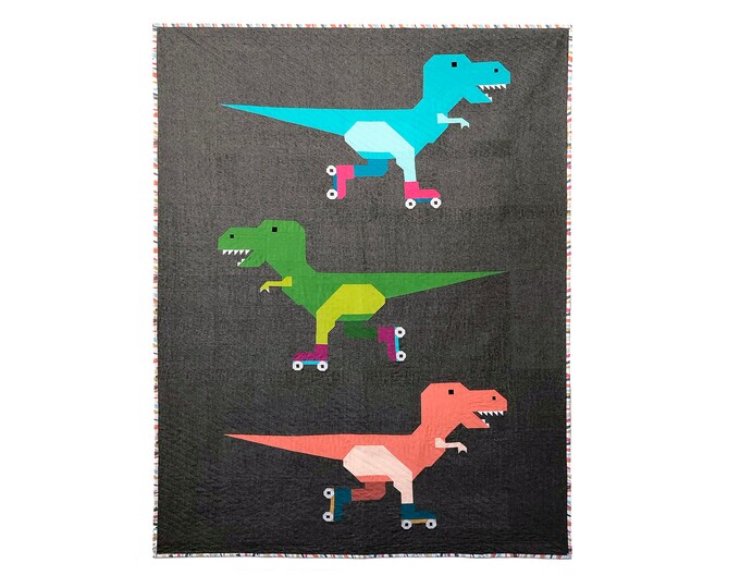 Dinosaurs Quilt Pattern Featuring Paintbox by Elizabeth Hartman for ...