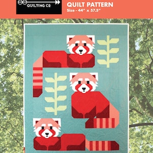 QUILT PATTERN Red Pandas Quilt by Art East Quilting Co Digital Download ...