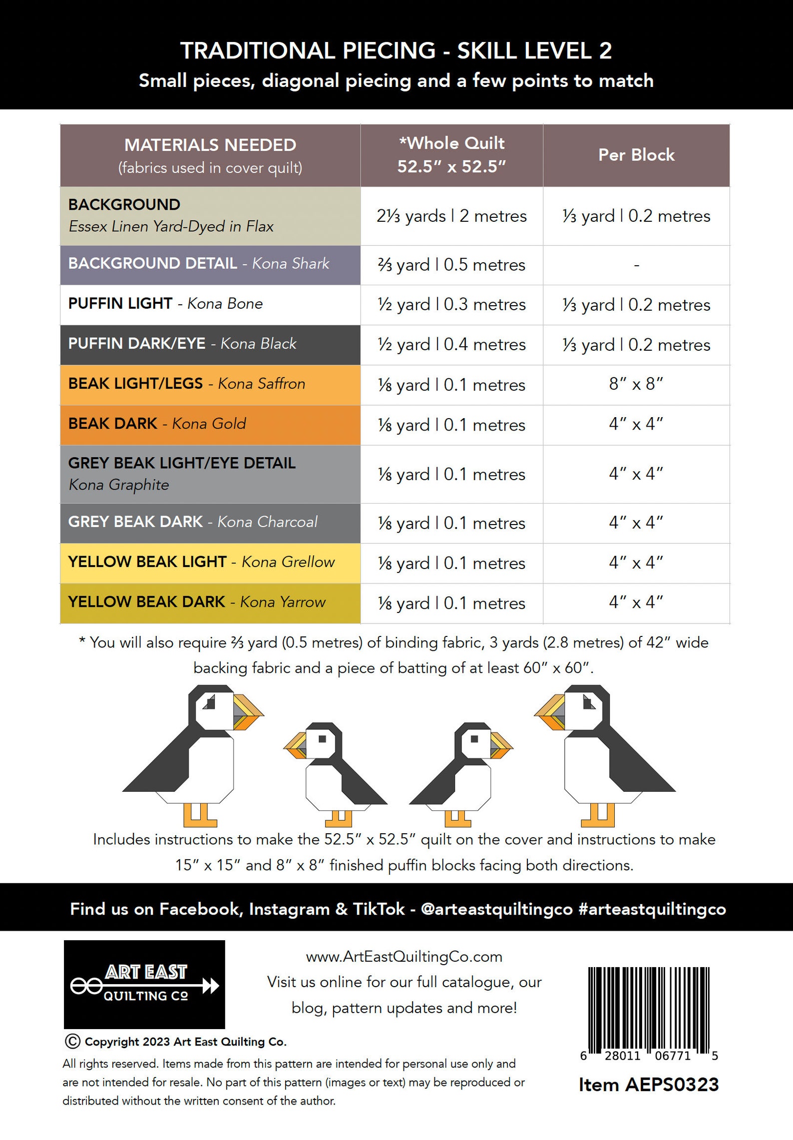 QUILT PATTERN Puffin Star Quilt Pattern by Art East Quilting - Etsy Canada