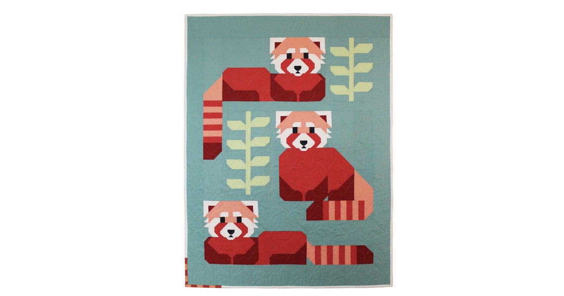 QUILT PATTERN Red Pandas Quilt by Art East Quilting Co - Etsy
