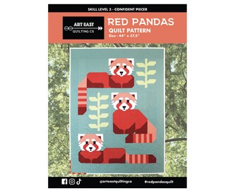 QUILT PATTERN Red Pandas Quilt by Art East Quilting Co Digital Download ...