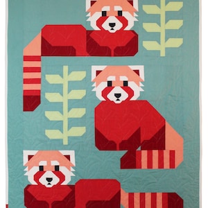 QUILT PATTERN Red Pandas Quilt by Art East Quilting Co Digital Download ...