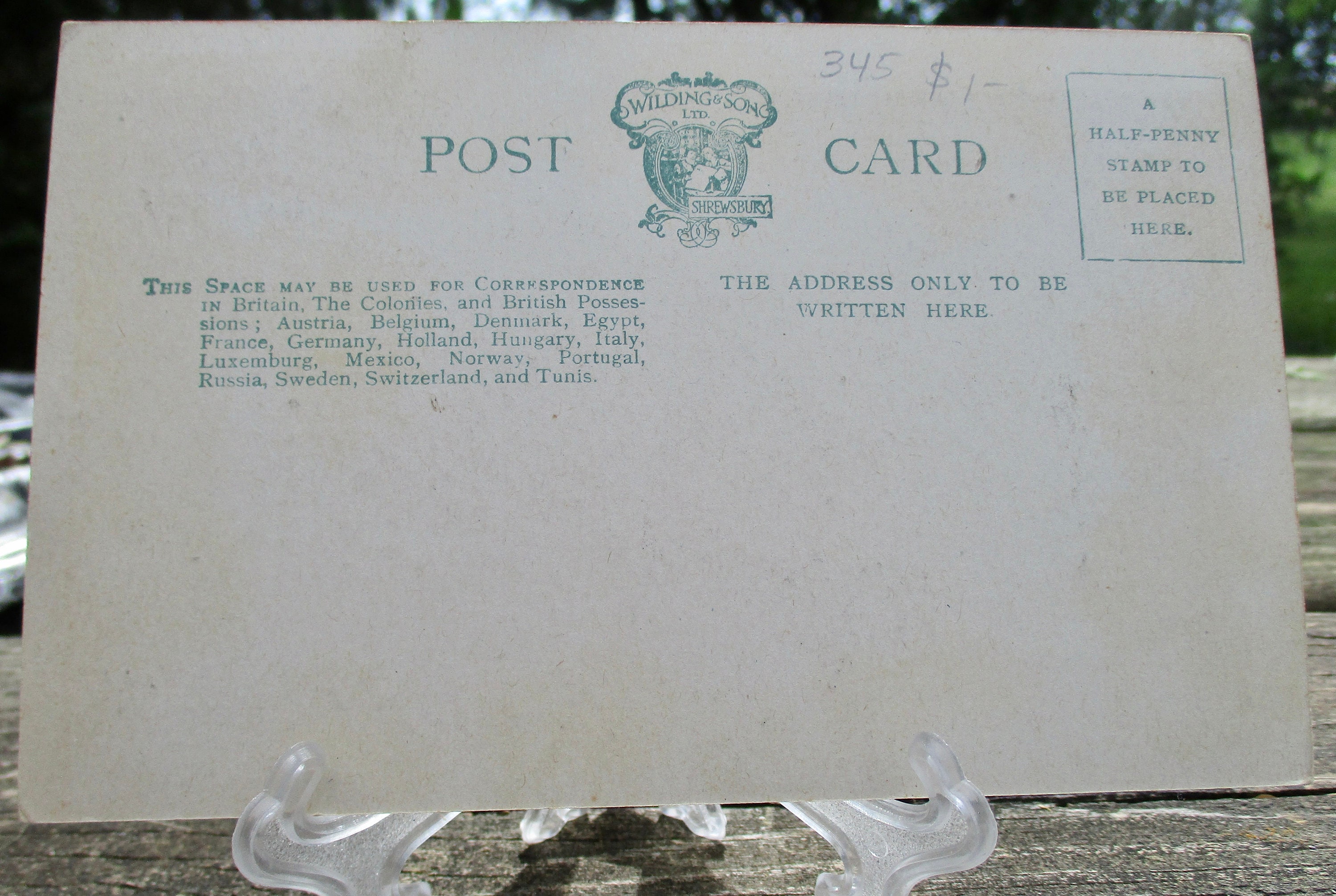 Statue of Charles Darwin, Post Card From Great Britain C1906, Wilding ...
