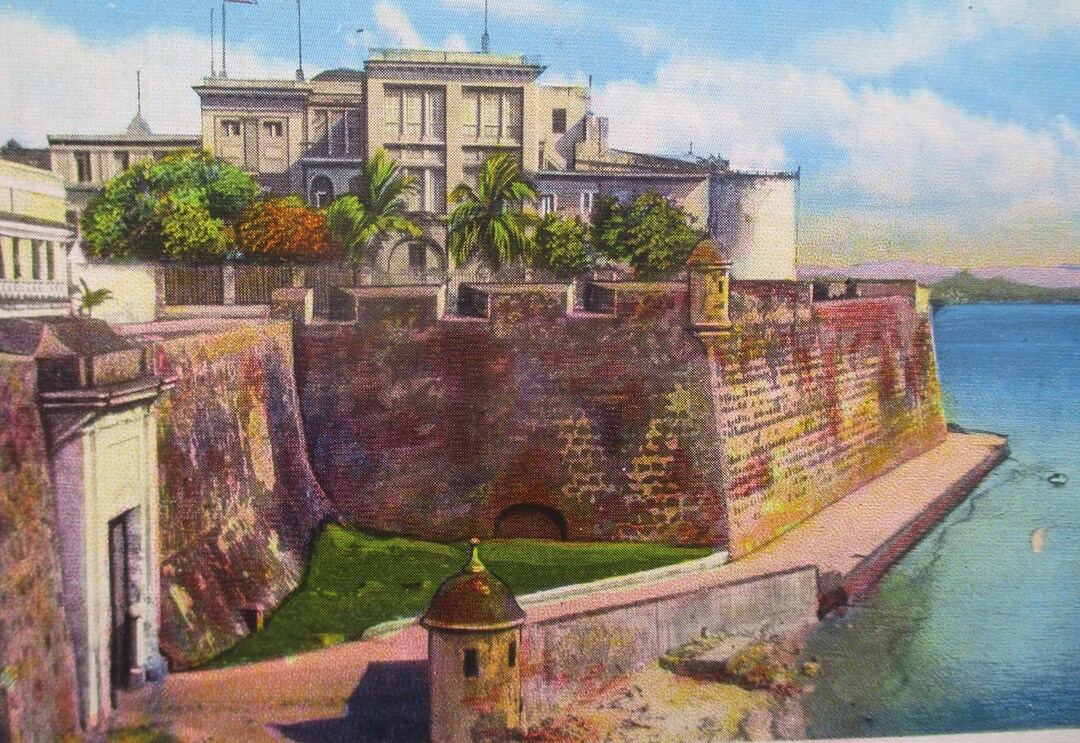 Vintage Postcard, Governor's Palace, Old Walls and Gate, San Juan ...