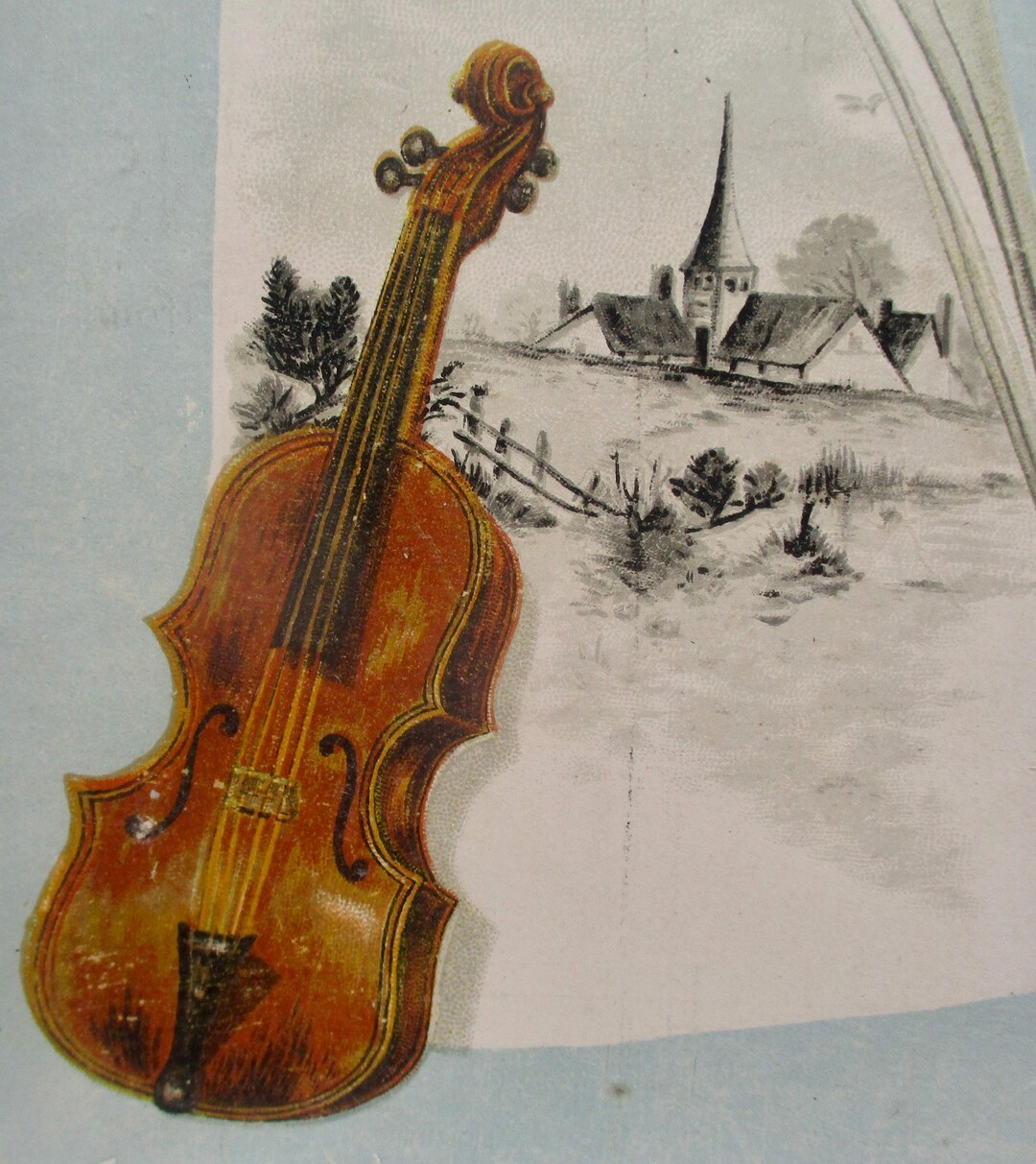Antique Trade Card, Cluett & Sons, Troy and Albany NY. Violin and a ...