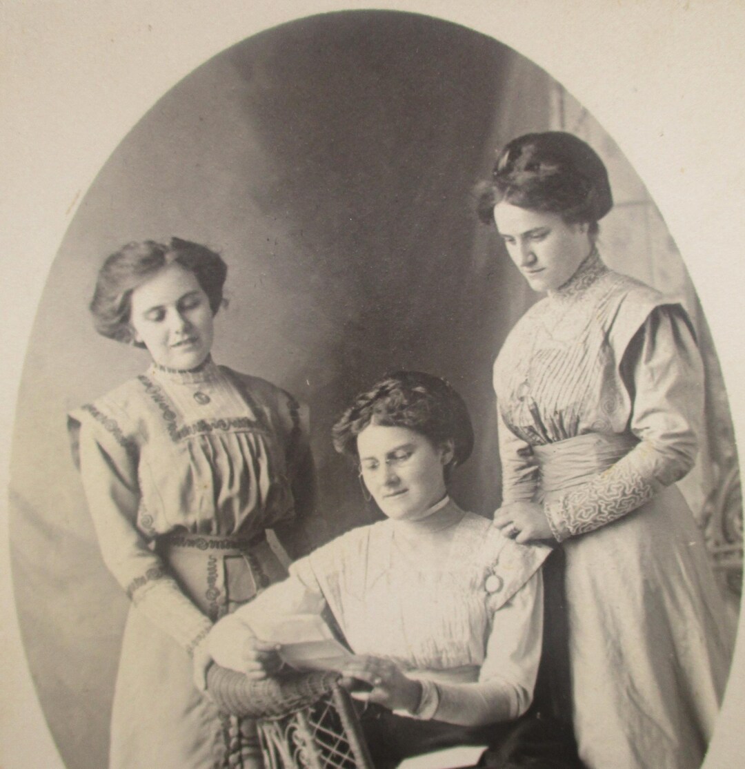 RPPC, Early 1900s, Three Charming and Graceful Edwardian Women Reading ...