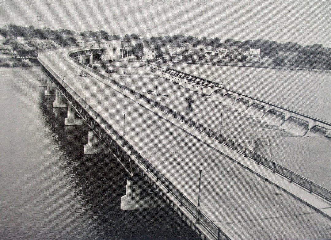 De Pere, Wis., Looking East, New Bridge Over Fox River Vintage Post ...