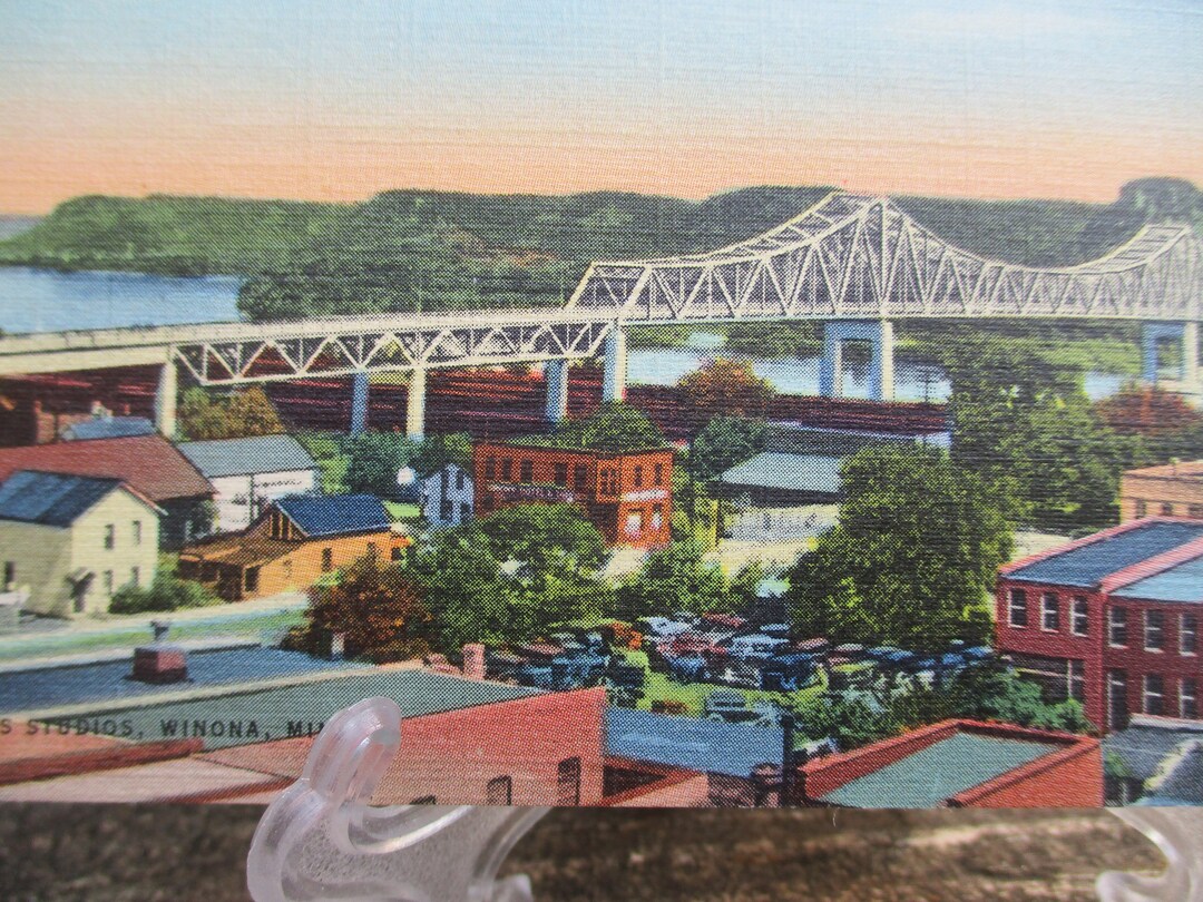 Winona, Minn. New Mississippi River Bridge, 1943 Linen Era Post Card - Etsy