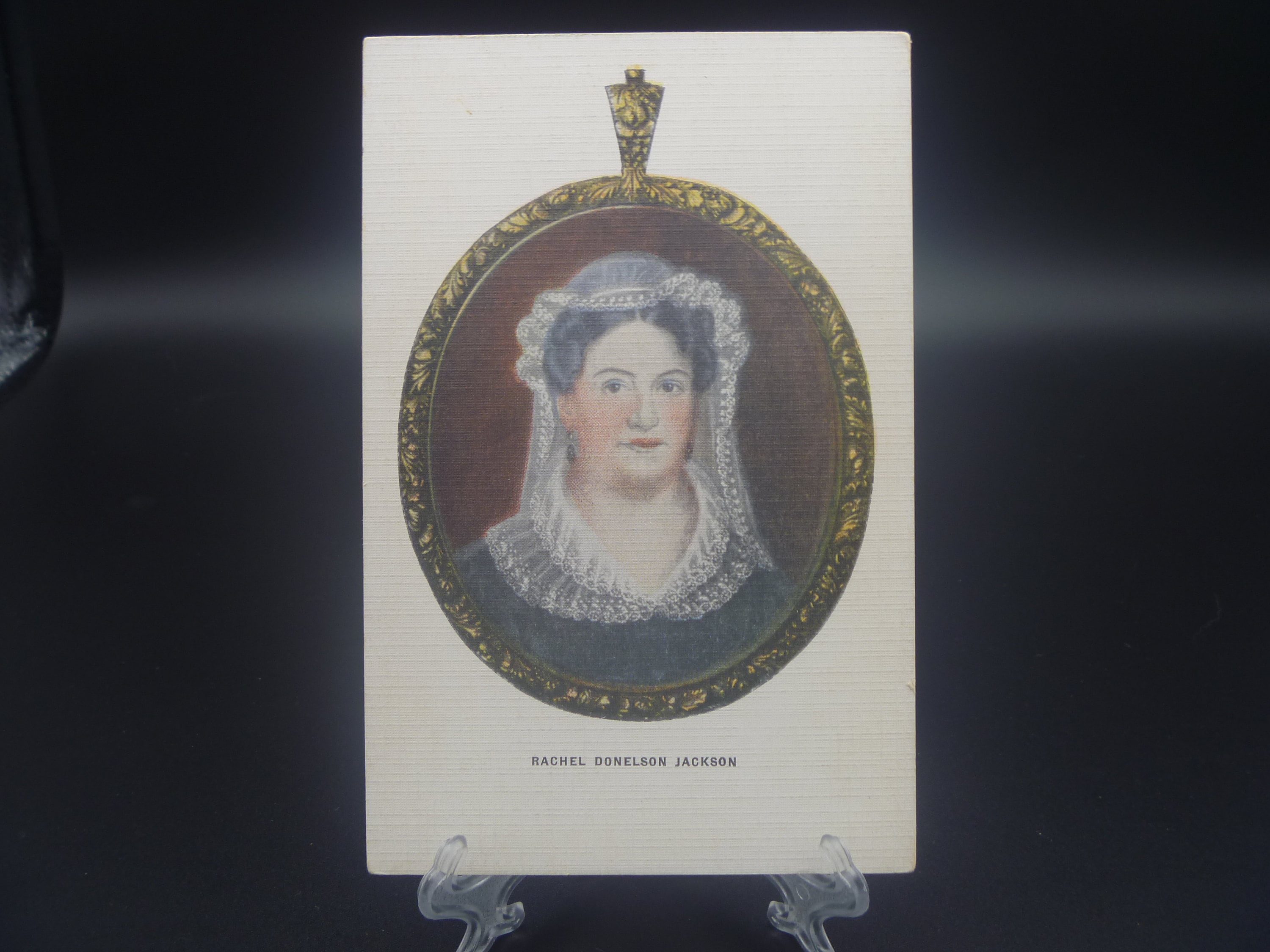 Rachel Donelson Jackson 1835 miniature, vintage color postcard, printed ...