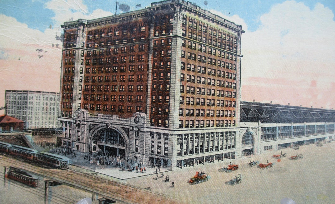 Chicago, Illinois . Lasalle Street Station. 1913 Postmark. Old Post ...