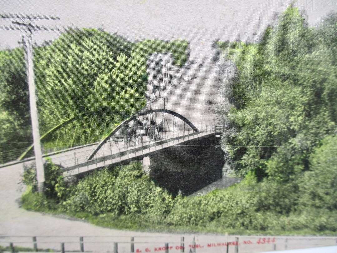 Darlington, Wis. Bridge and Main Street.c1910 Post Card. Lithographed ...