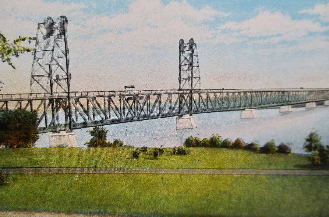 Meridian Highway Bridge, Yankton, S.D. Vintage Post Card, Made by Curt ...