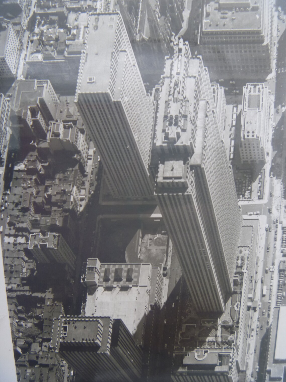 Aerial View of Rockefeller Center, New York City. Black and White ...