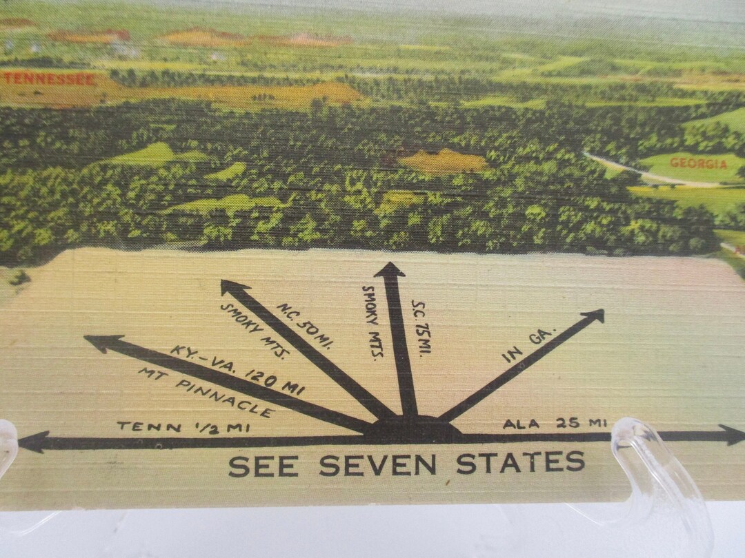 Rock City Gardens Vintage Linen Postcard: See Seven States - Etsy