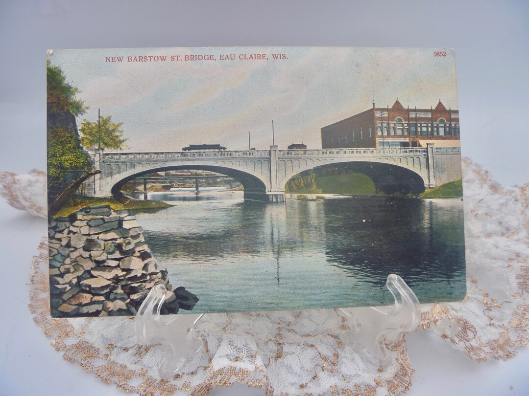 New Barstow Bridge in Eau Claire Wis, 1909 Post Card. - Etsy