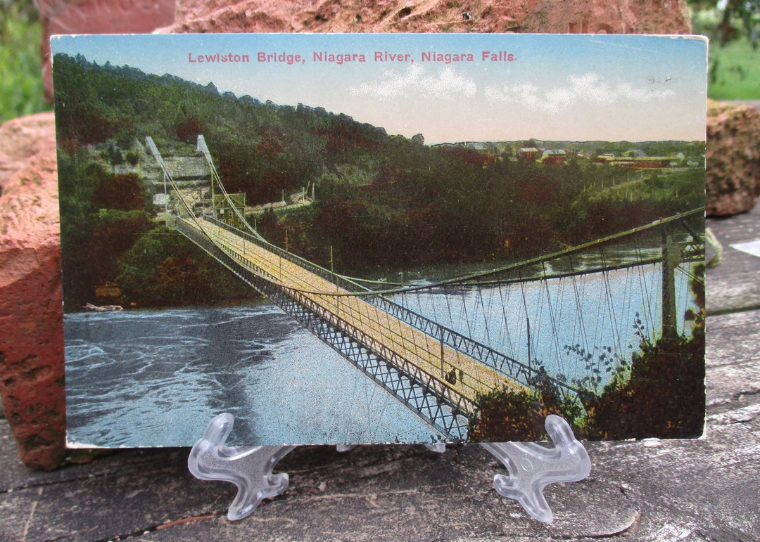 New York, Canada. Suspension Bridge Lewiston to Queenstown C1920s Post ...