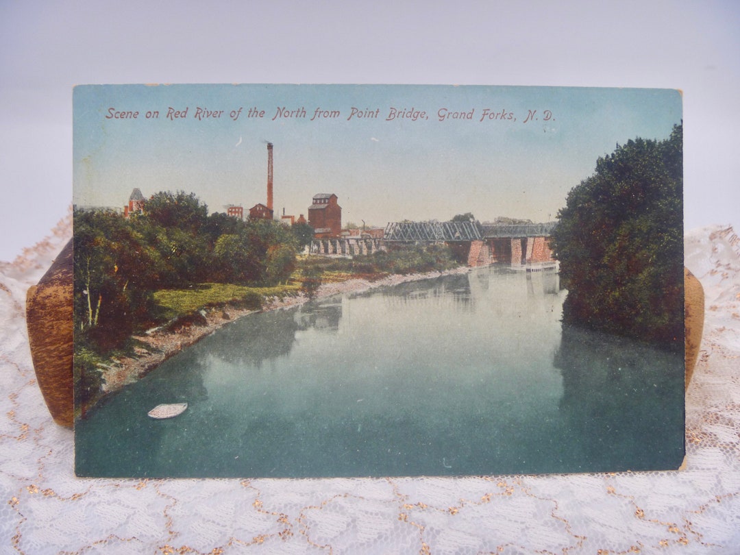 Scene on Red River From the North From Point Bridge, Grand Forks, N.D ...