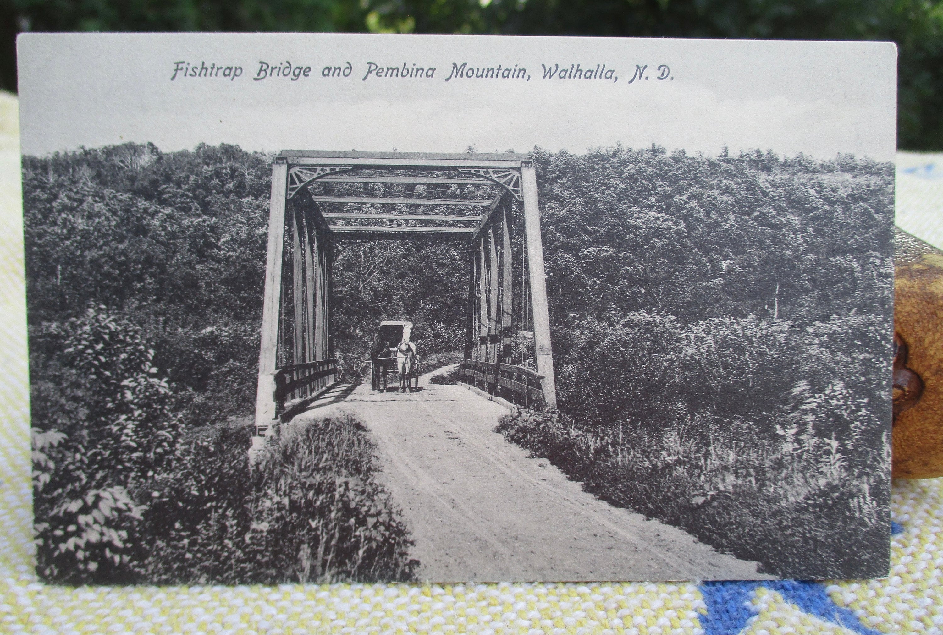 Fishtrap Bridge and Pembina Mountain, Walhalla, N.D. Bridge, Unpaved ...